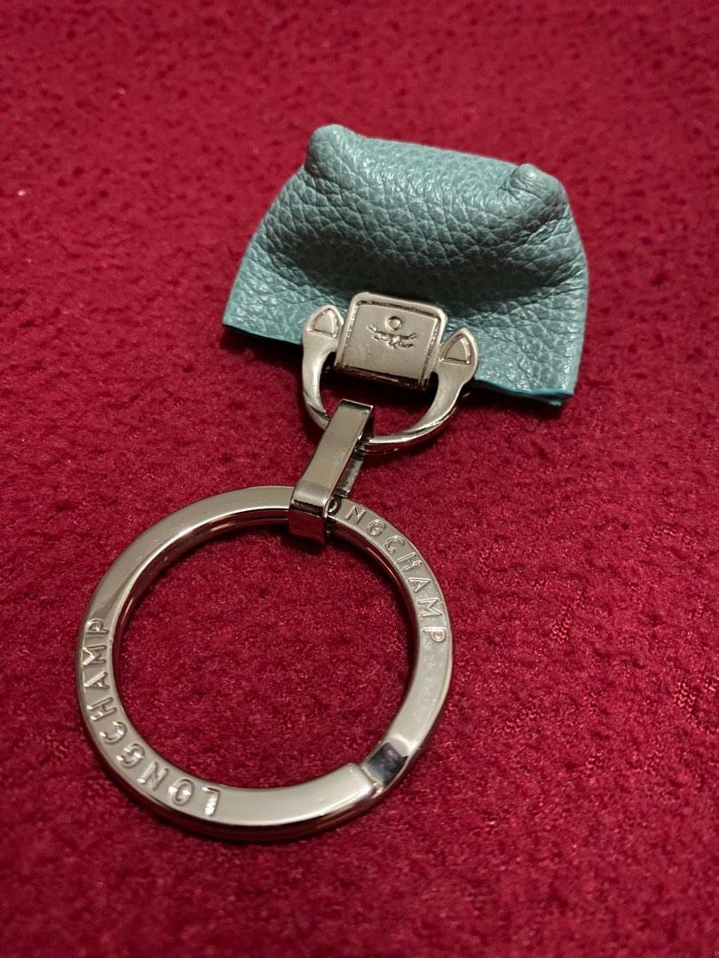 Authentic Longchamp La Pliage leather keychain / key fob, Women's ...