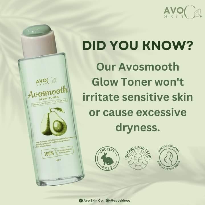 Avo Skin Co. Avo Smooth Facial Set - Gentle Foaming Wash , Glow Toner , Dewy Serum, Beauty ...