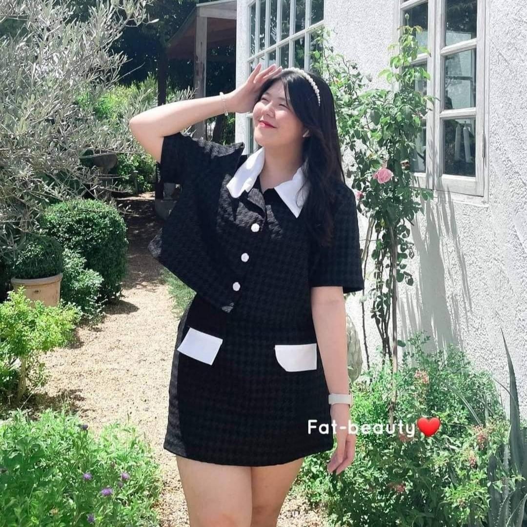 Bangkok Plus Size Black Terno Set, Women's Fashion, Dresses & Sets ...