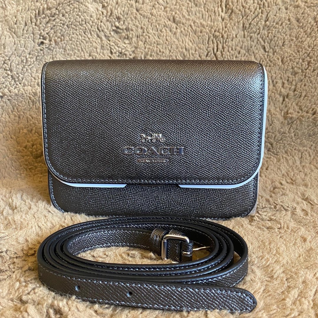 COACH MINI BRYNN CROSSBODY BAG- METALLIC GRAY, Luxury, Bags & Wallets ...