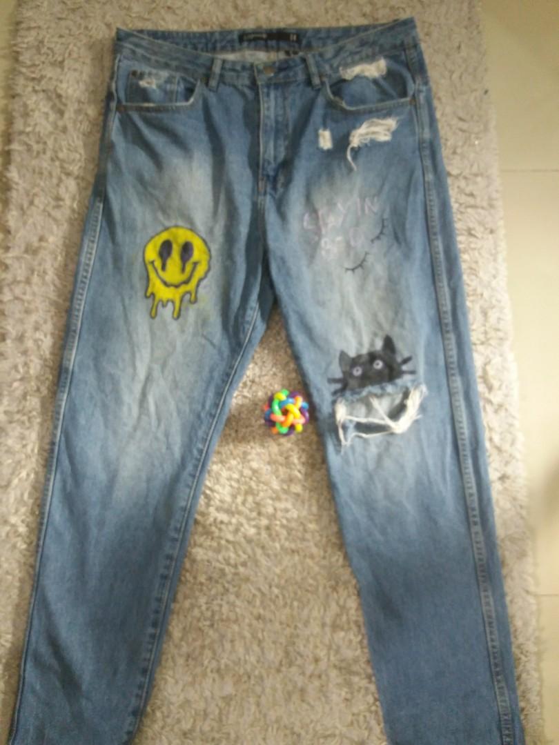 Custom Jeans Mens Fashion Bottoms Jeans On Carousell