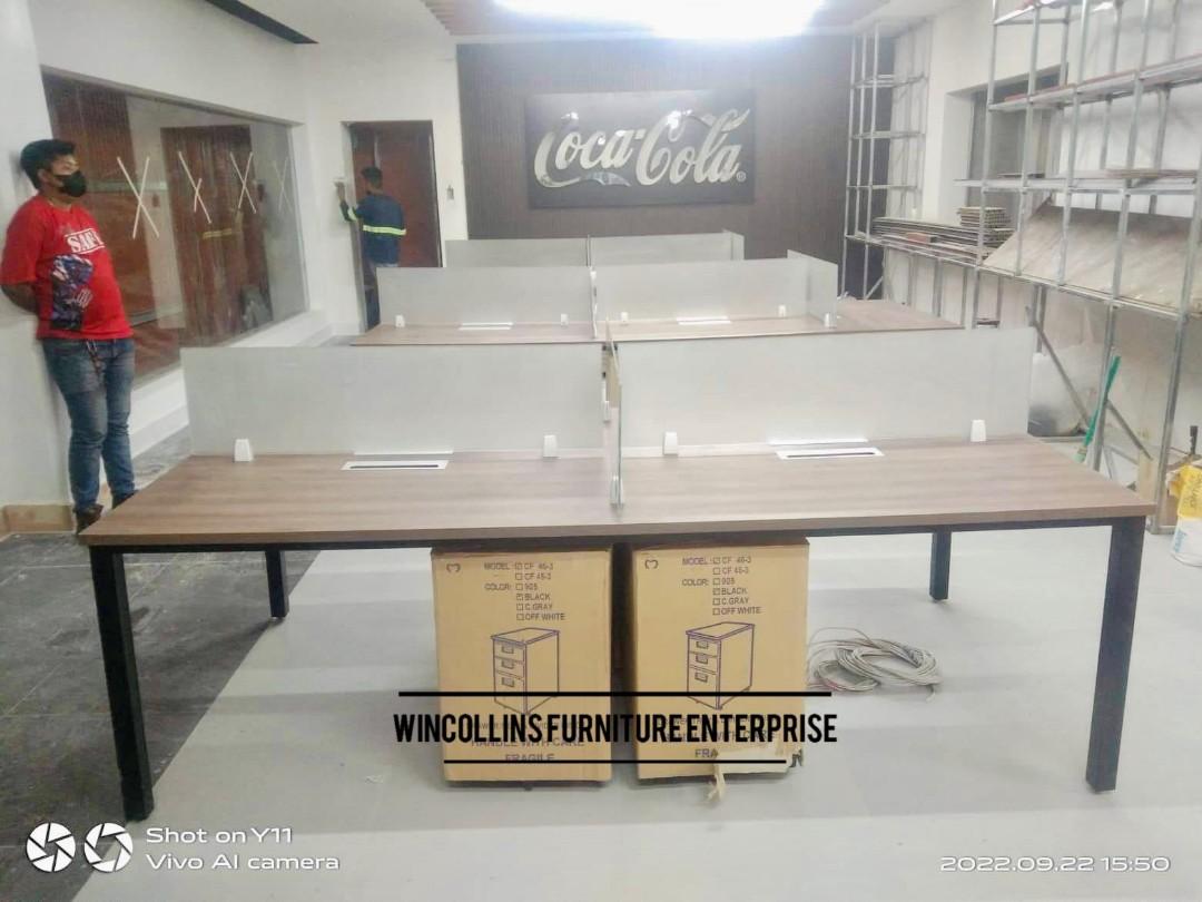 CUSTOMIZED WORKSTATION TABLES WITH ACRYLIC DIVIDER, Furniture & Home ...