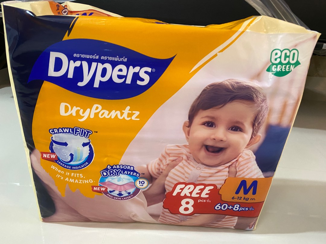 Drypers DryPantz Diapers (bundle of 2) M size, Babies & Kids, Bathing ...