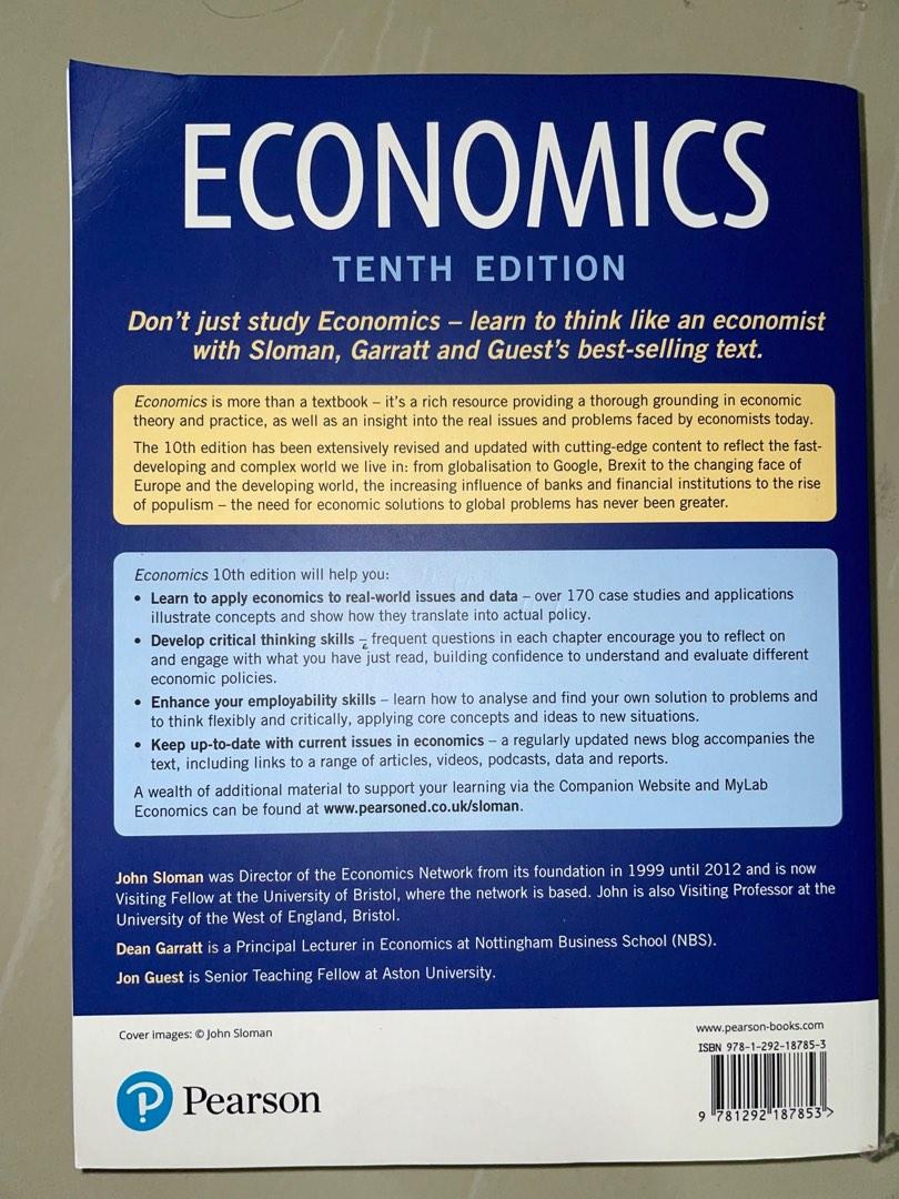 ECONOMICS TENTH /10th EDITION BY JOHN SLOMAN, DEAN GARRATT AND JON ...