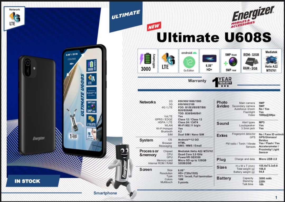 ENERGIZER ULTIMATE U608S, Mobile Phones & Gadgets, Mobile Phones, Early Generation Mobile Phones ...