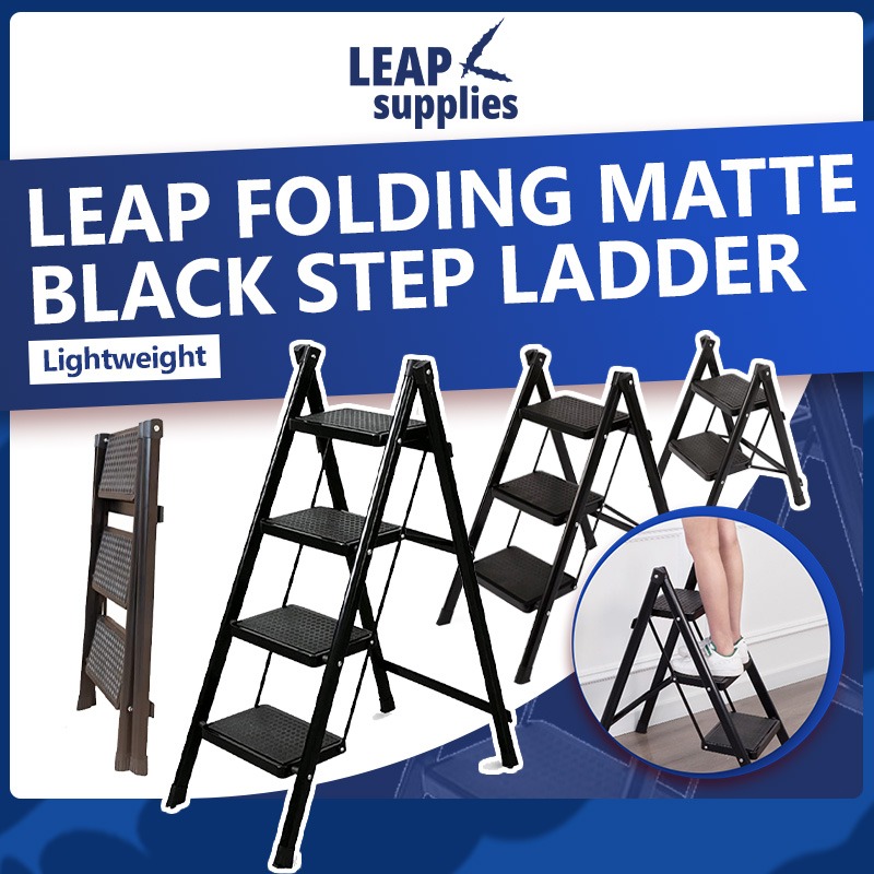 Folding Lightweight Black Step Ladder | Singapore Local Stock 2 Steps 3 ...