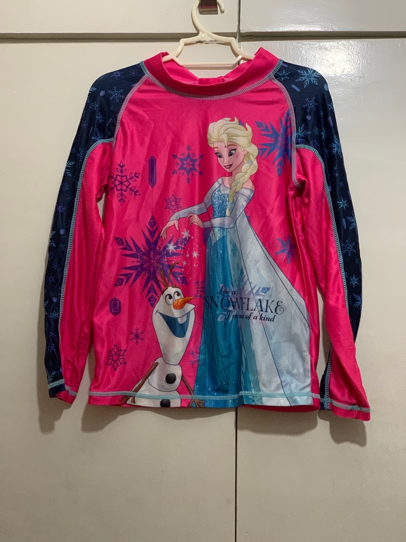 Frozen rash guard medium (used), Babies & Kids, Babies & Kids Fashion ...
