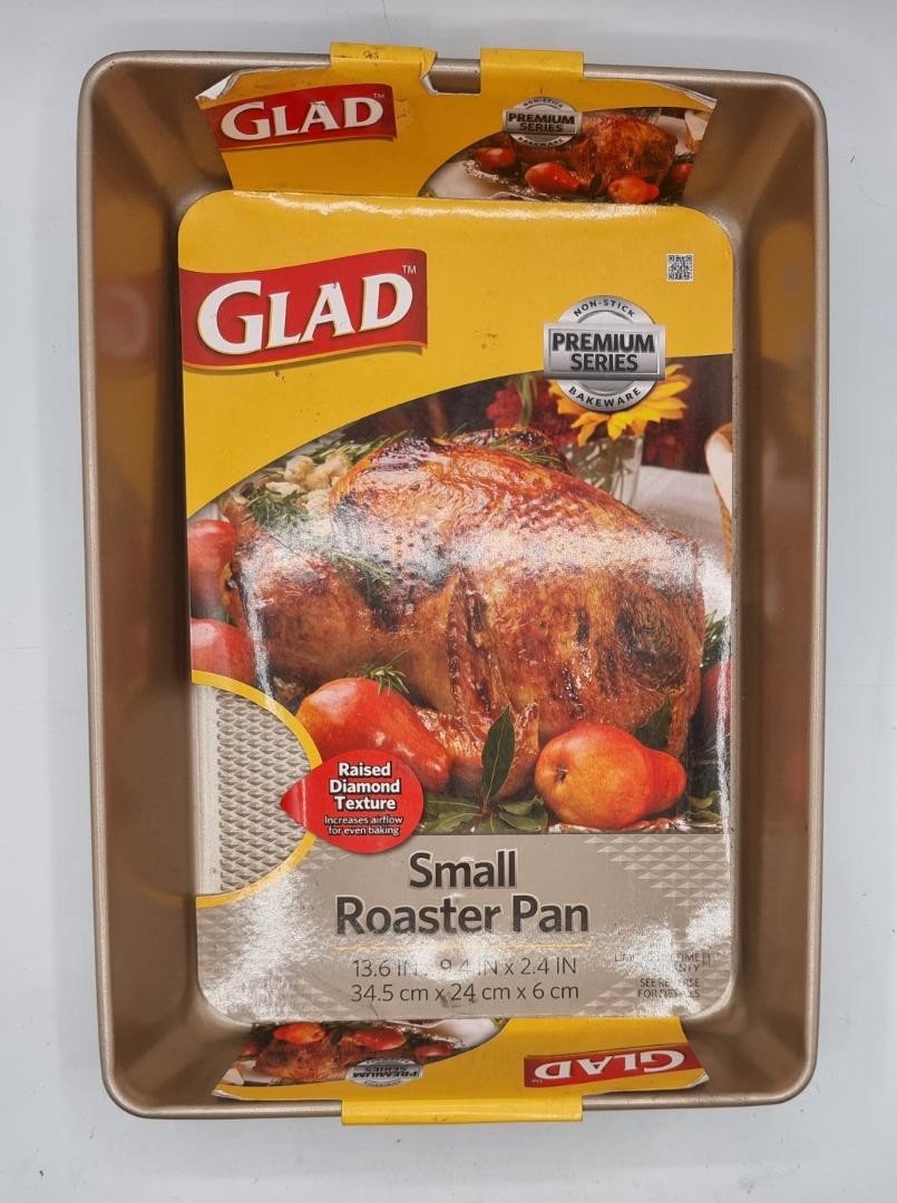 GLAD Roaster Pan Non Stick Surface Double Coated Heavy Duty Bakeware ...
