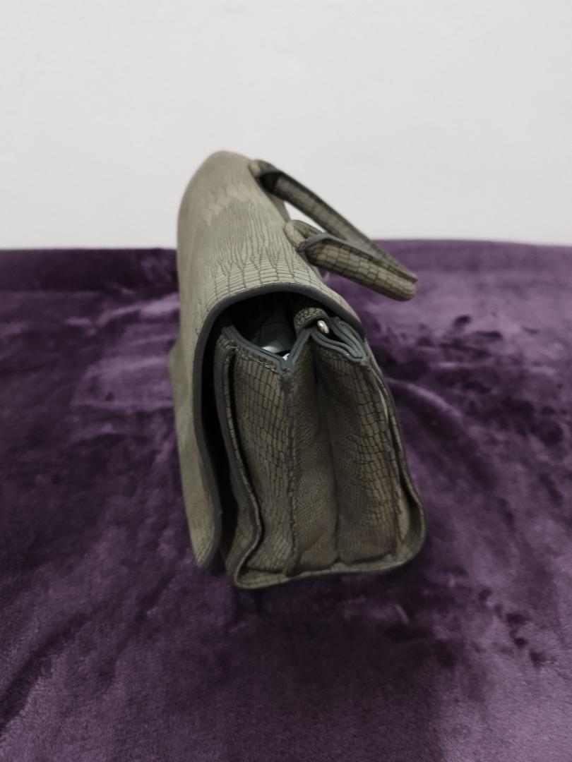 Grey Snake Skin 2-way Hand and Sling Bag, Luxury, Bags & Wallets on ...