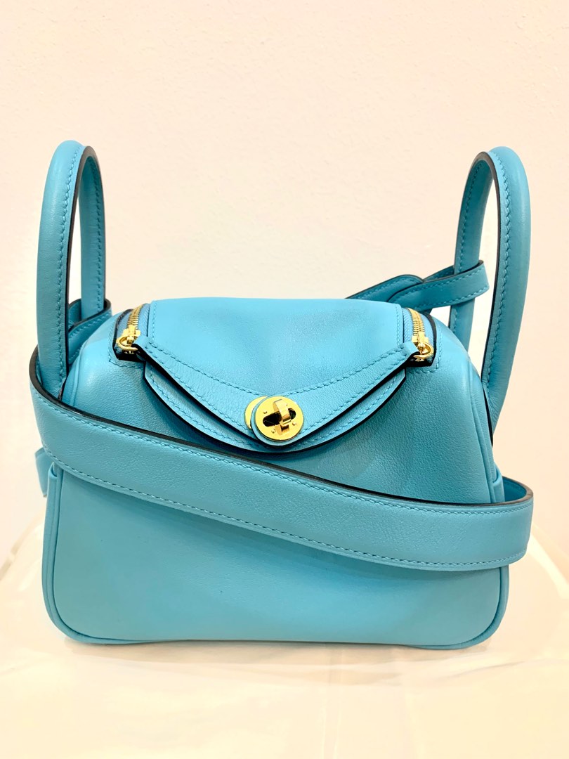 HERMES MINI LINDY SWIFT CELESTE BLUE, Luxury, Bags & Wallets on Carousell