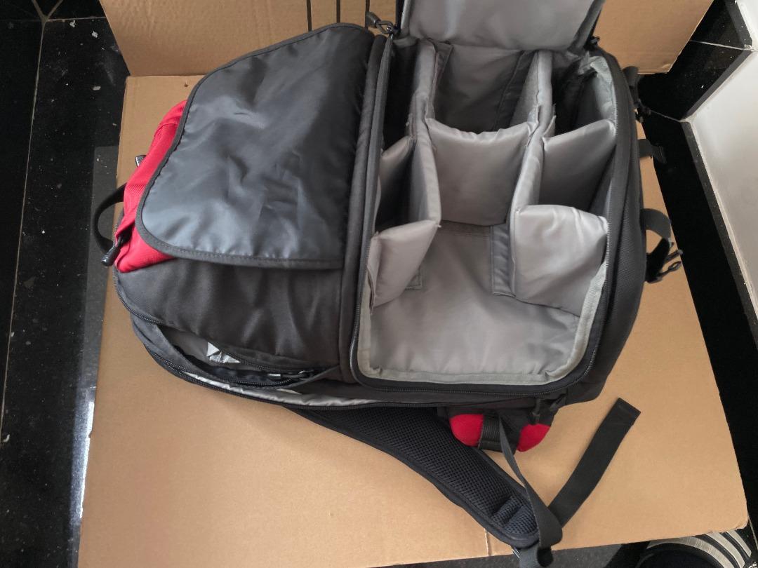 Lowepro Fastpack 250 DSLR/Laptop Camera Backpack Bag Red Black Water ...