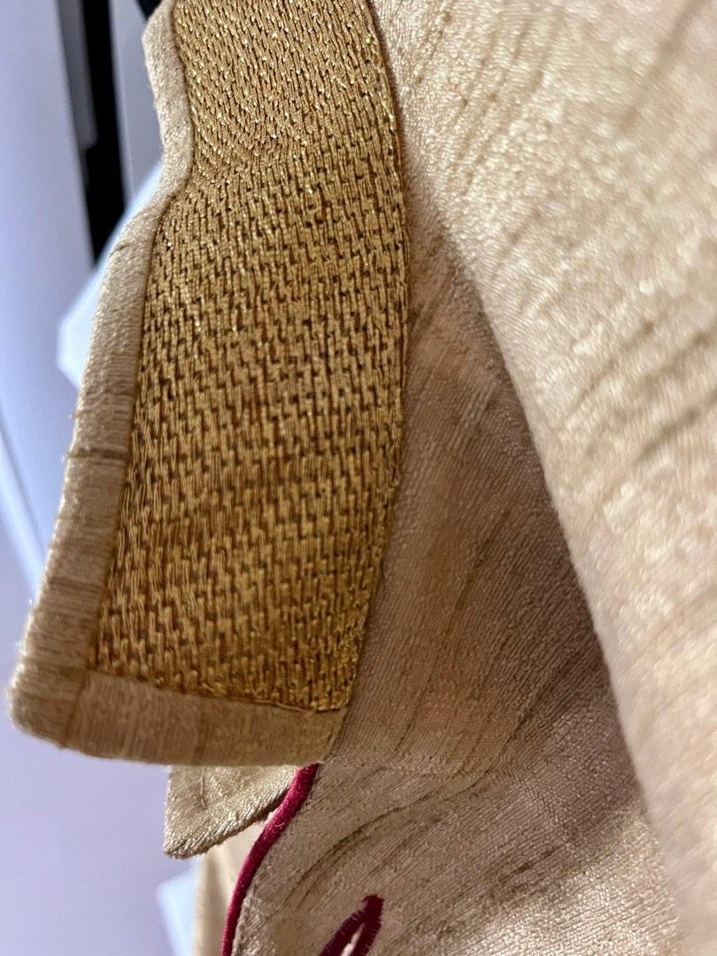 Luxury Gold Shirvani Set, Women's Fashion, Dresses & Sets, Traditional ...