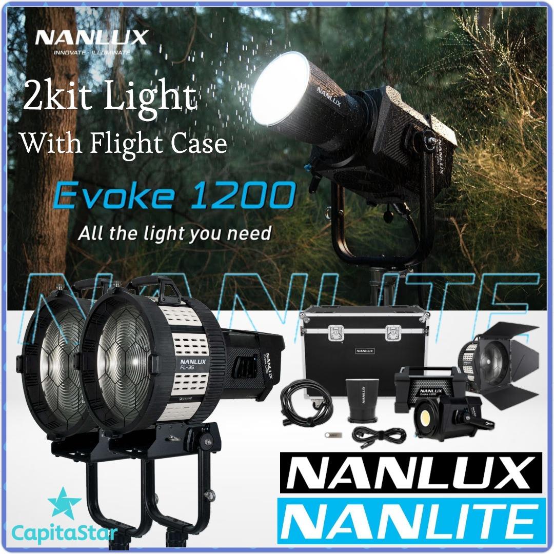 Nanlux Evoke 1200 2Kit LED Daylight Spot Light Kit with Fresnel Lens ...