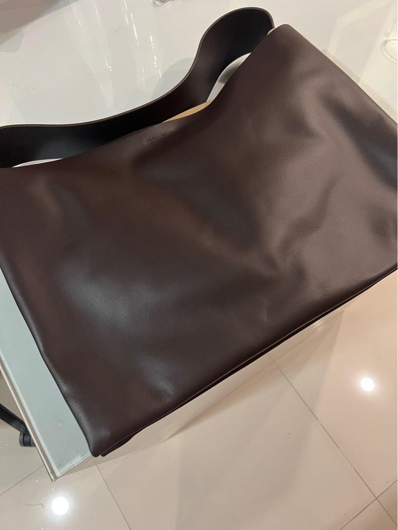 NEW COS Folded Leather Large Shoulder Bag in Dark Brown (100% Leather ...