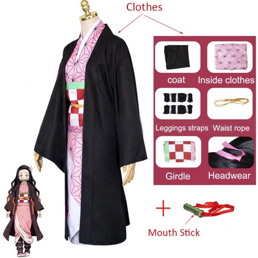 Nezuko Kamado Demon Slayer Costume Set, Women's Fashion, Dresses & Sets ...