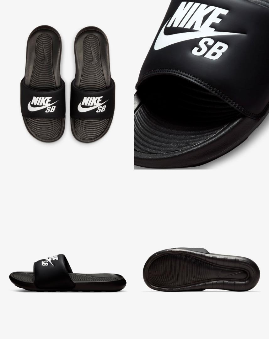 Nike Nike SB Victori One Slides Black White, Men's Fashion, Footwear ...