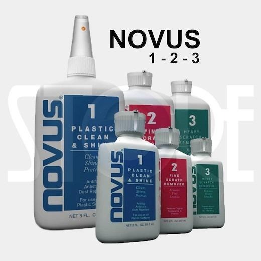 NOVUS Plastic Acrylic Cleaner and Shine 2 Fine Scratch Remover and 3 ...