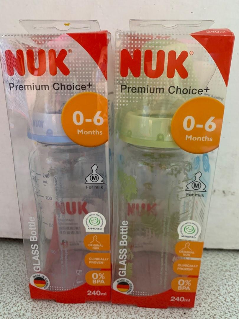 Nuk Glass Baby Bottle, Latex Nipple & Silicone Nipple, Babies & Kids, Nursing & Feeding ...