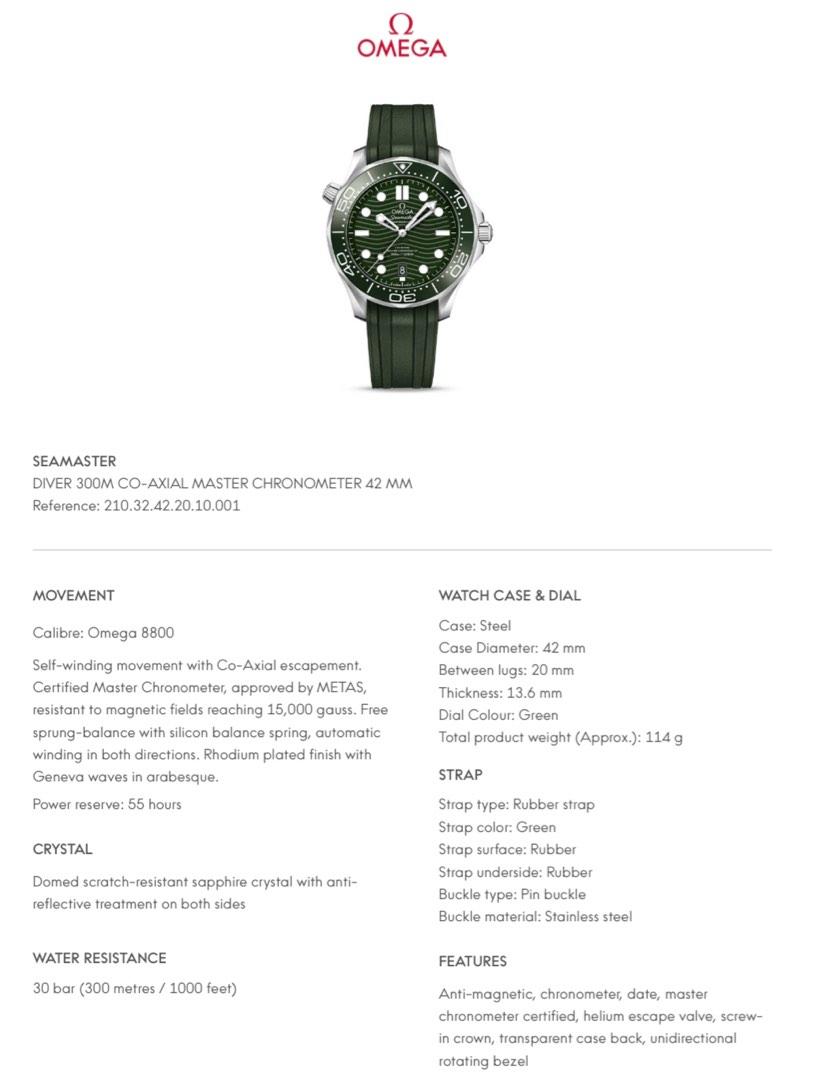 Omega seamaster 300 green super rare, Luxury, Watches on Carousell