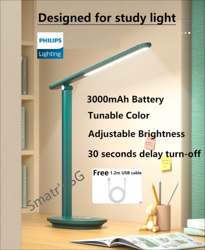 Philips Eye Comfort Dimmable, Foldable & Rechargeable LED Table Lamp ...