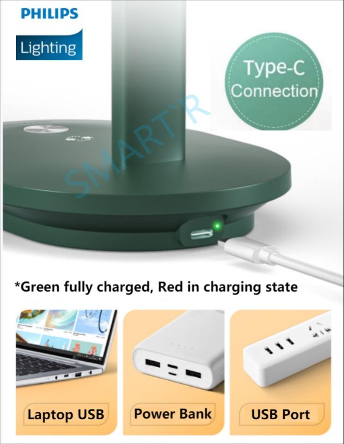 Philips Eye Comfort Dimmable, Foldable & Rechargeable LED Table Lamp ...