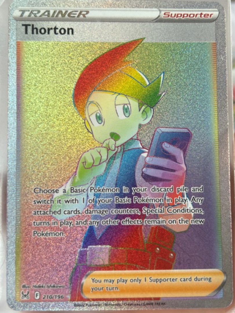 Pokemon : SWSH LOST ORIGIN THORNTON 210/196 SECRET RARE, Hobbies & Toys ...