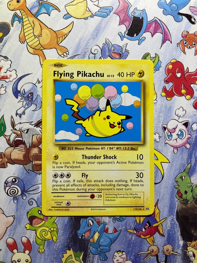 Pokemon TCG - Flying Pikachu XY Evolutions Secret Rare, Hobbies & Toys ...