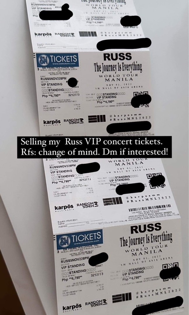 RUSS 2022 WORLD TOUR MANILA CONCERT, Tickets & Vouchers, Event Tickets ...