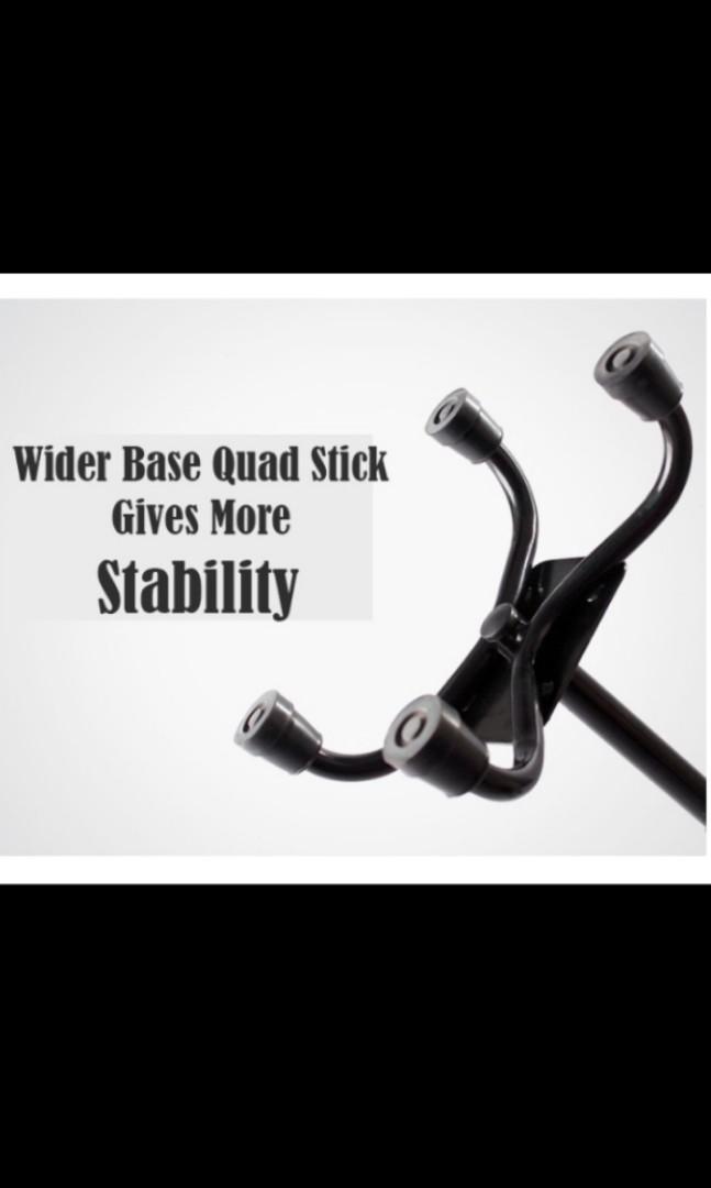 [SG Ready Stock] Walking Stick Quad Cane Narrow Base adjustable level ...
