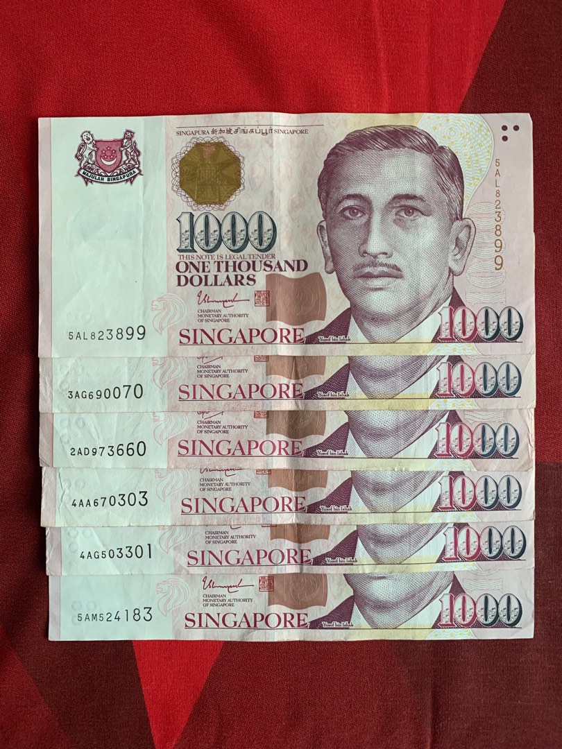 SGD 1000 note, Hobbies & Toys, Memorabilia & Collectibles, Currency on ...