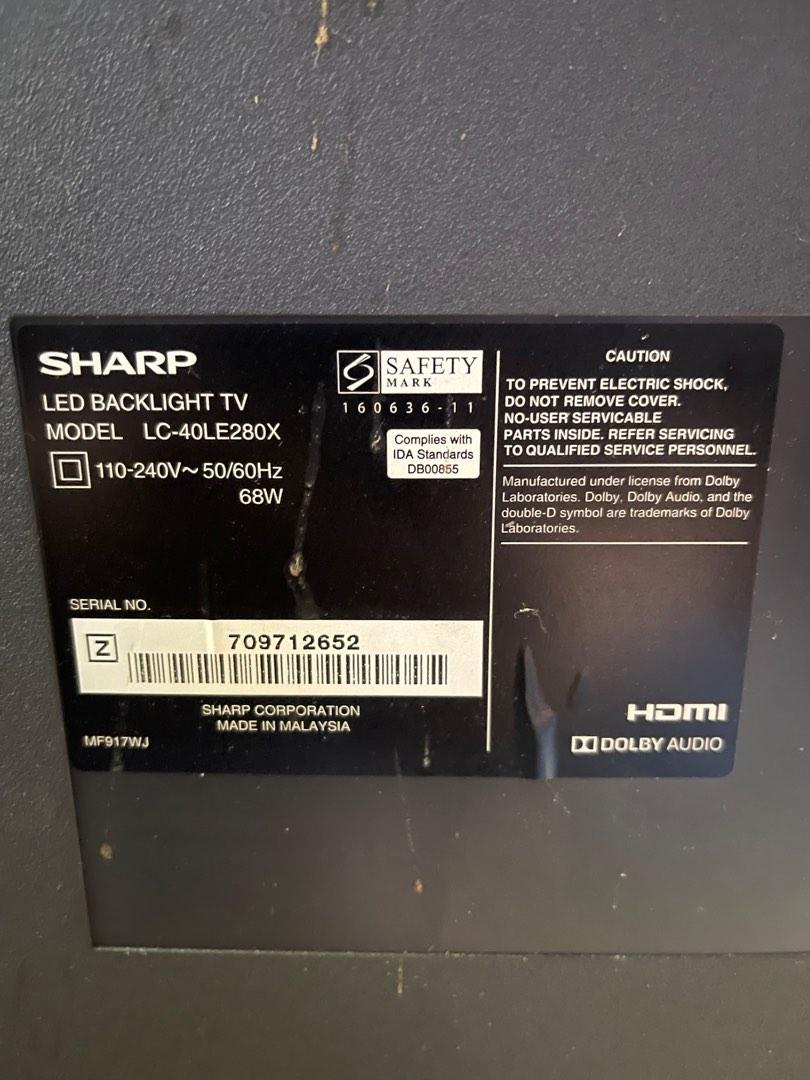 SHARP 40 Inch LED TV, TV & Home Appliances, TV & Entertainment, TV on ...