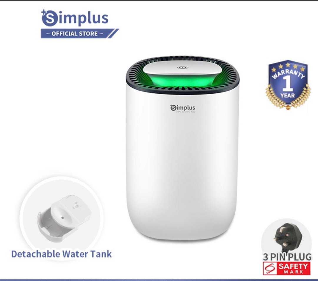 Simplus Dehumidifier 600ml Auto-shutoff Low Noise Easy Operation Energy ...