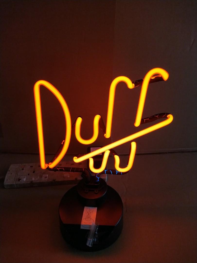 Simpsons Duff neon sign, 傢俬＆家居, 燈飾及風扇, 燈飾 - Carousell