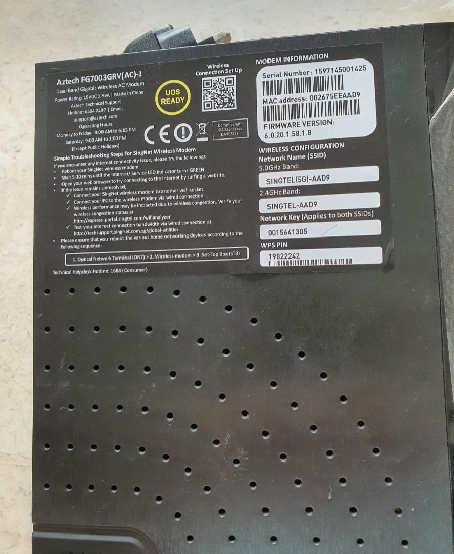 Singtel Router, Computers & Tech, Parts & Accessories, Networking on ...