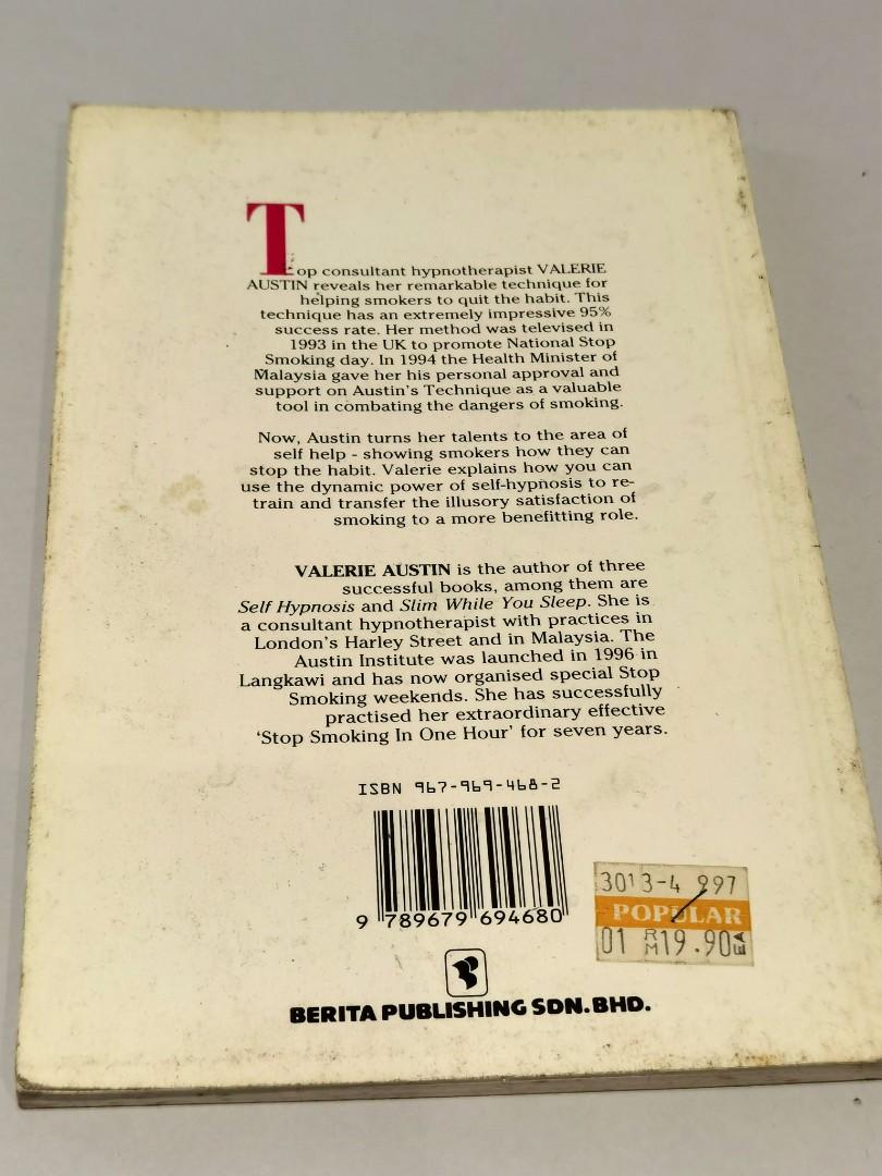 Stop Smoking In One Hour Book By Valerie Austin, Hobbies & Toys, Books ...