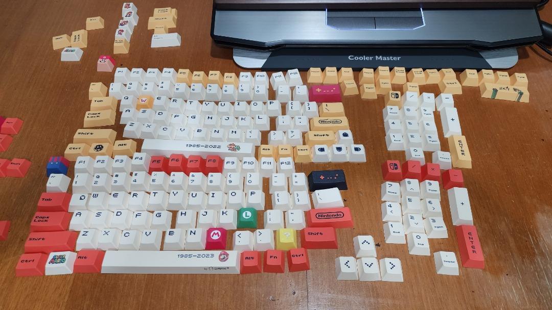 Super Mario Wario V2 Yellow PBT 122 Keys Keycaps, Computers & Tech ...