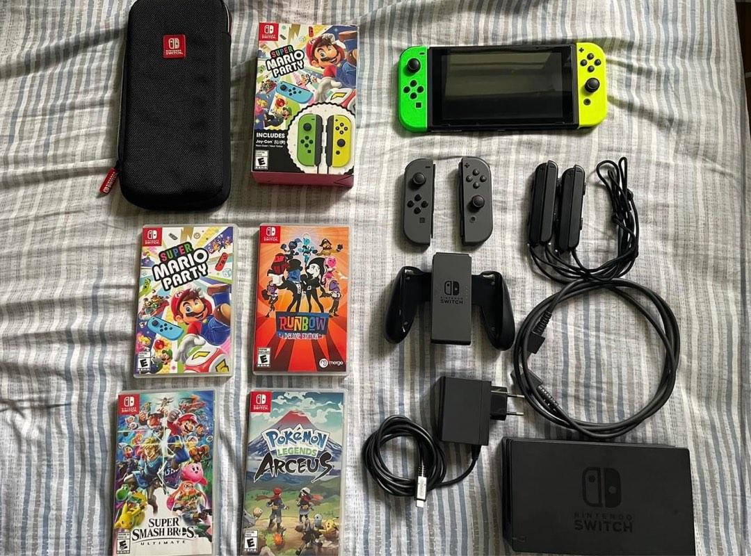 Switch V2 + Games + Extra Joycon, Video Gaming, Video Game Consoles ...