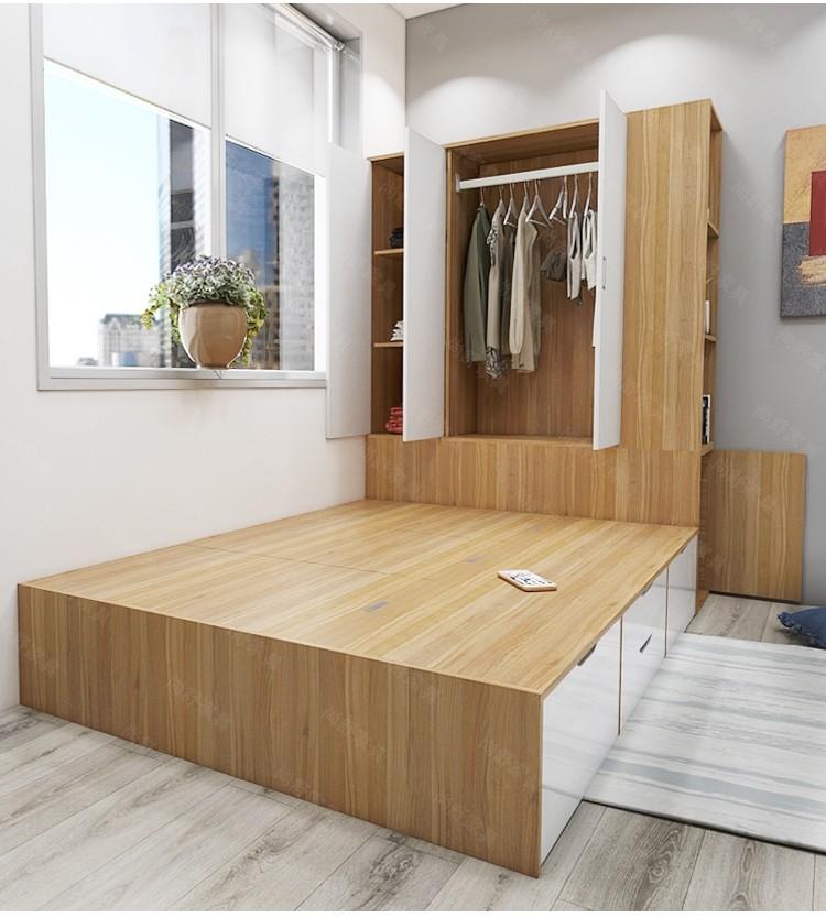 Tatami bed/wardrobe integrated/multiple storage cabinets single size ...