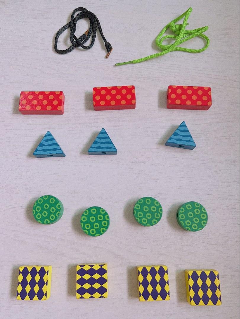 Train motor skill eye coordination Threading wooden animals shape ...