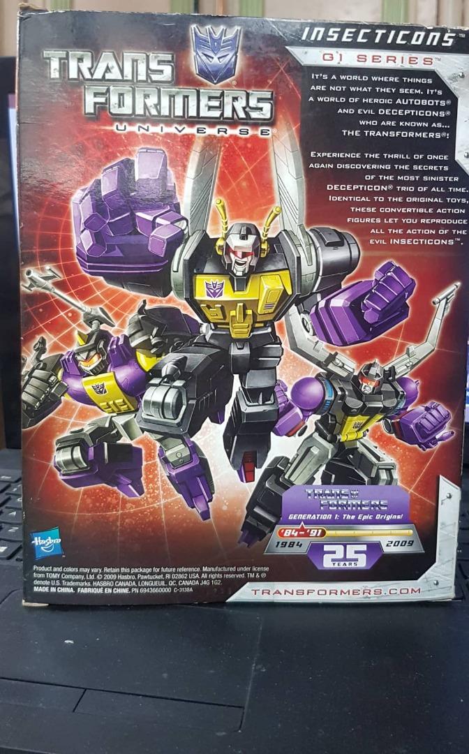 Transformers G1 Insecticons and Combaticons 25th Anniversary, Hobbies ...