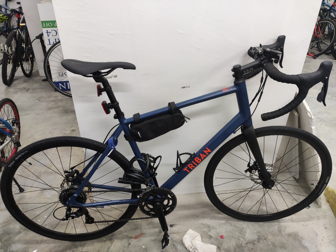Triban RC 120 Disc brake road bike + accessories , Sports Equipment ...