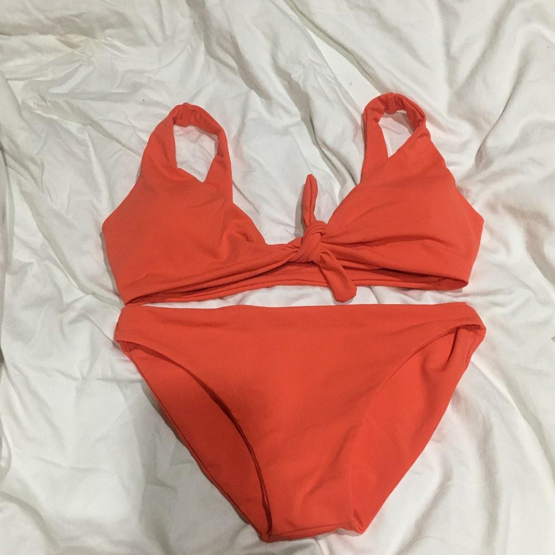 Two-piece Orange Bikini Set, Women's Fashion, Swimwear, Bikinis ...