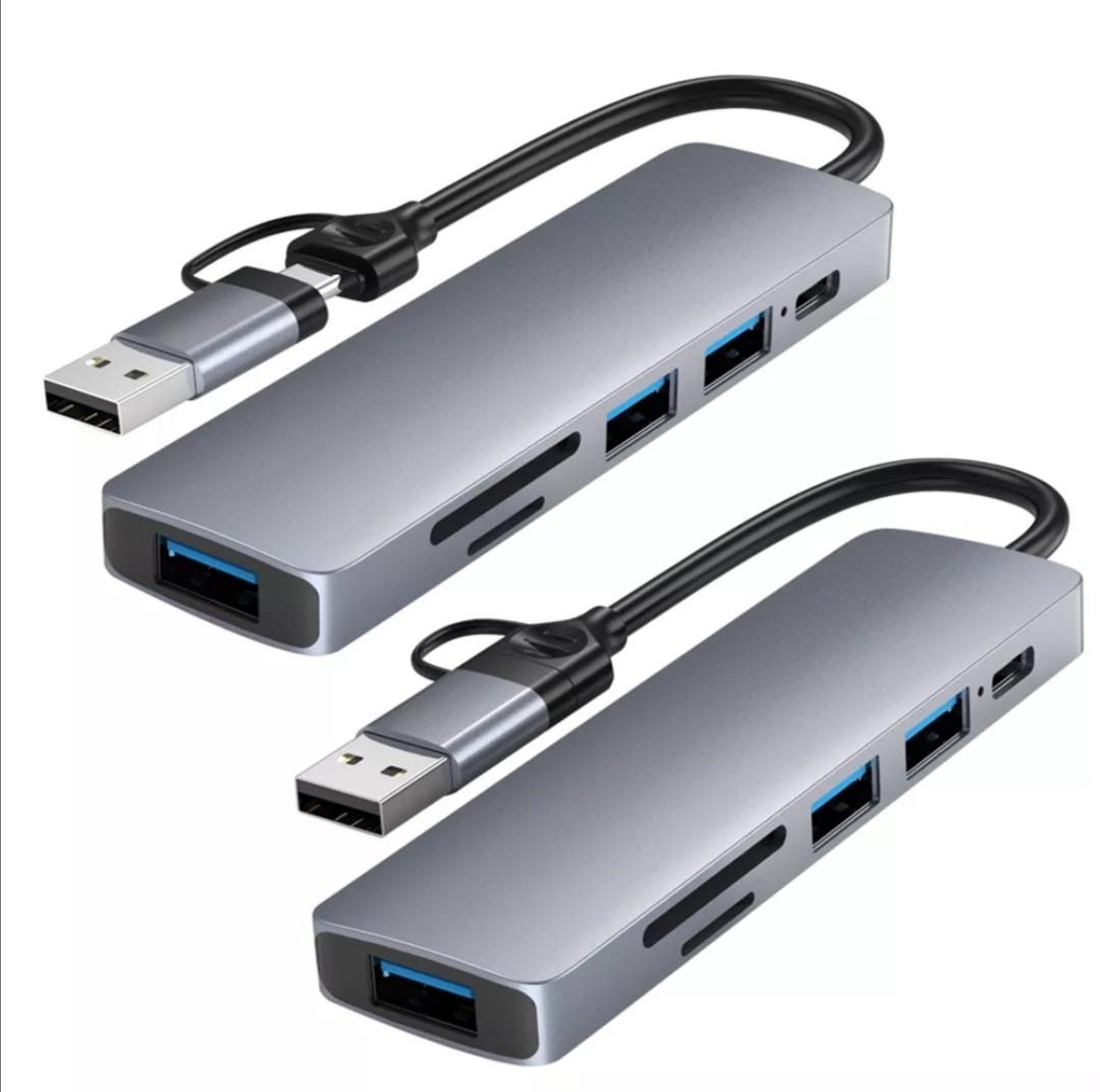 USB C Hub 5-in-1 Dual Head Type C/USB A Docking Station PD 5V Fast ...
