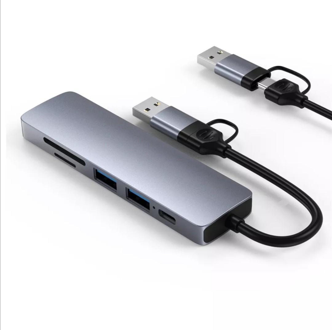 USB C Hub 5-in-1 Dual Head Type C/USB A Docking Station PD 5V Fast ...