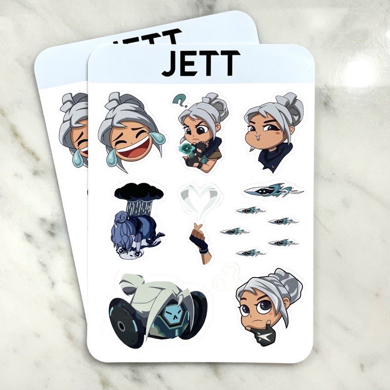 Valorant Jett Sticker Sheet, Hobbies & Toys, Stationery & Craft, Art ...