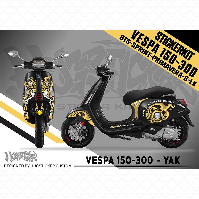 VESPA 125/150/300 YAK HUGSTICKER Decals Sticker Kit High Quality Bike ...