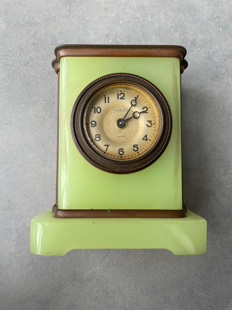 Vintage Antique Jade Clock, Furniture & Home Living, Home Decor, Clocks ...