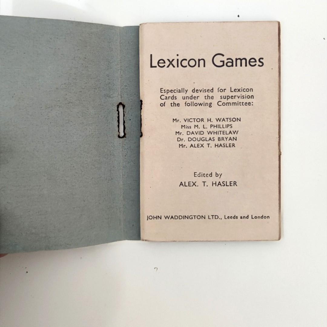 Vintage Waddington Lexicon Playing Card Game (First Copyright 1935 ...