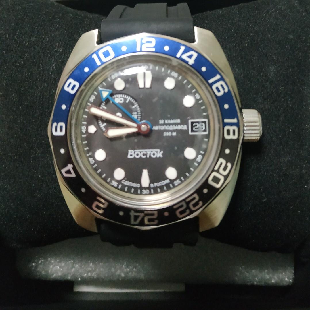 VOSTOK AMPHIBIA GMT AUTOMATIC WATCH, Men's Fashion, Watches ...