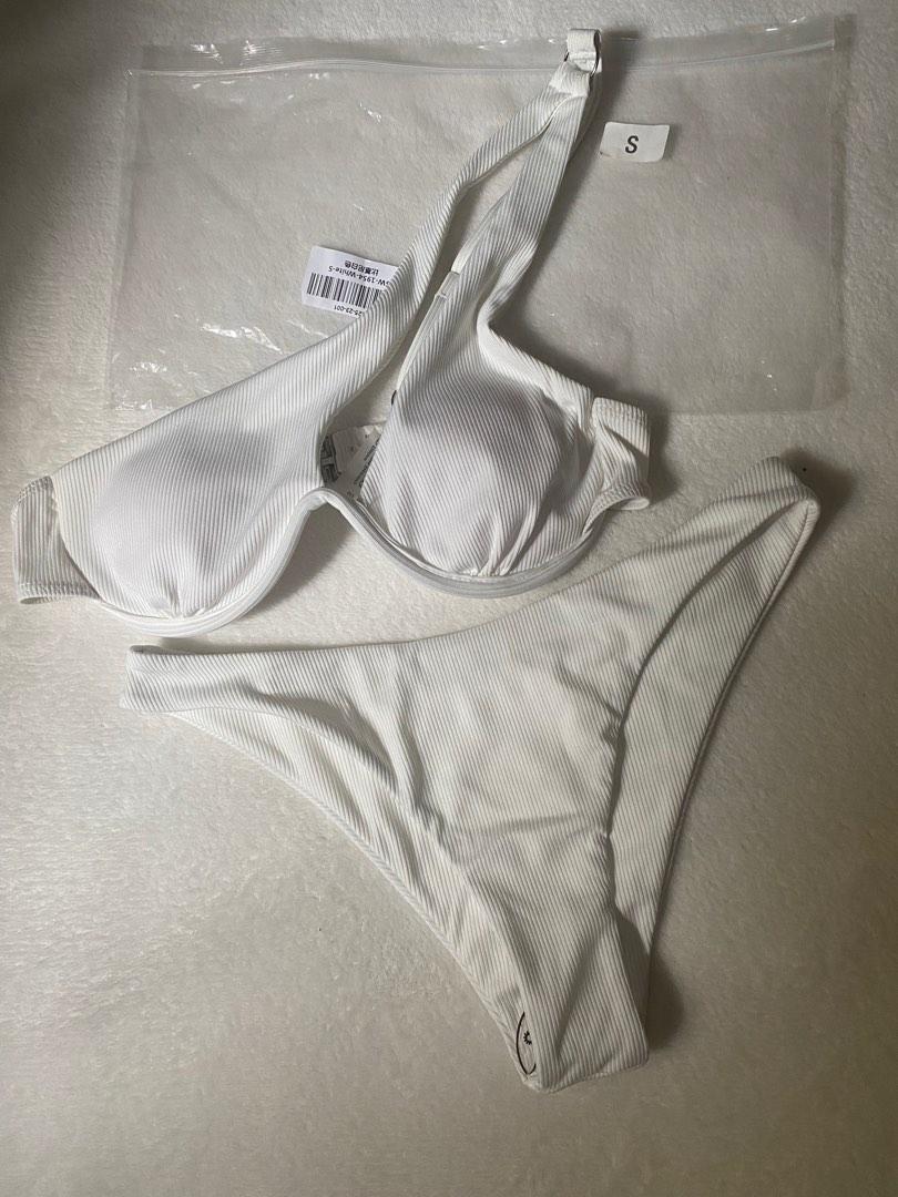 White bikini two piece, Women's Fashion, Swimwear, Bikinis & Swimsuits ...